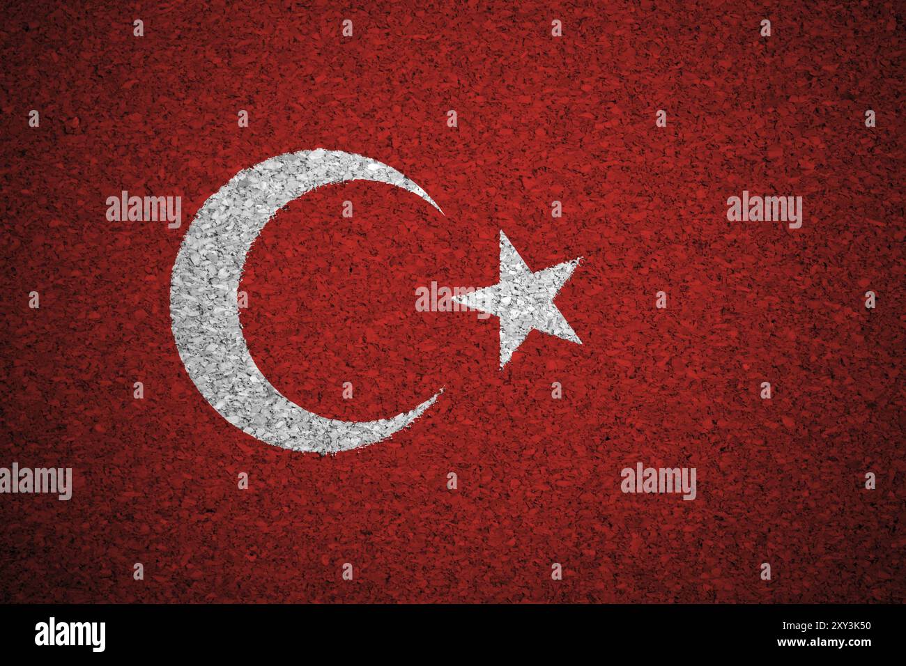 The Turkish flag painted on a cork board Stock Photo - Alamy