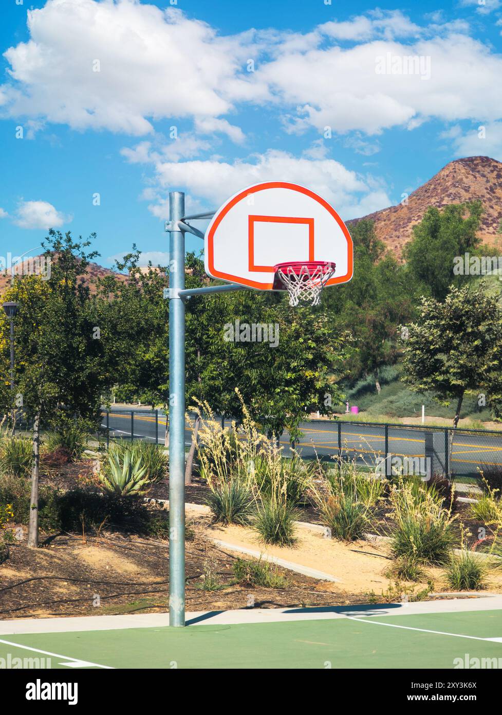 Basketball hoop as seen from left side Stock Photo - Alamy
