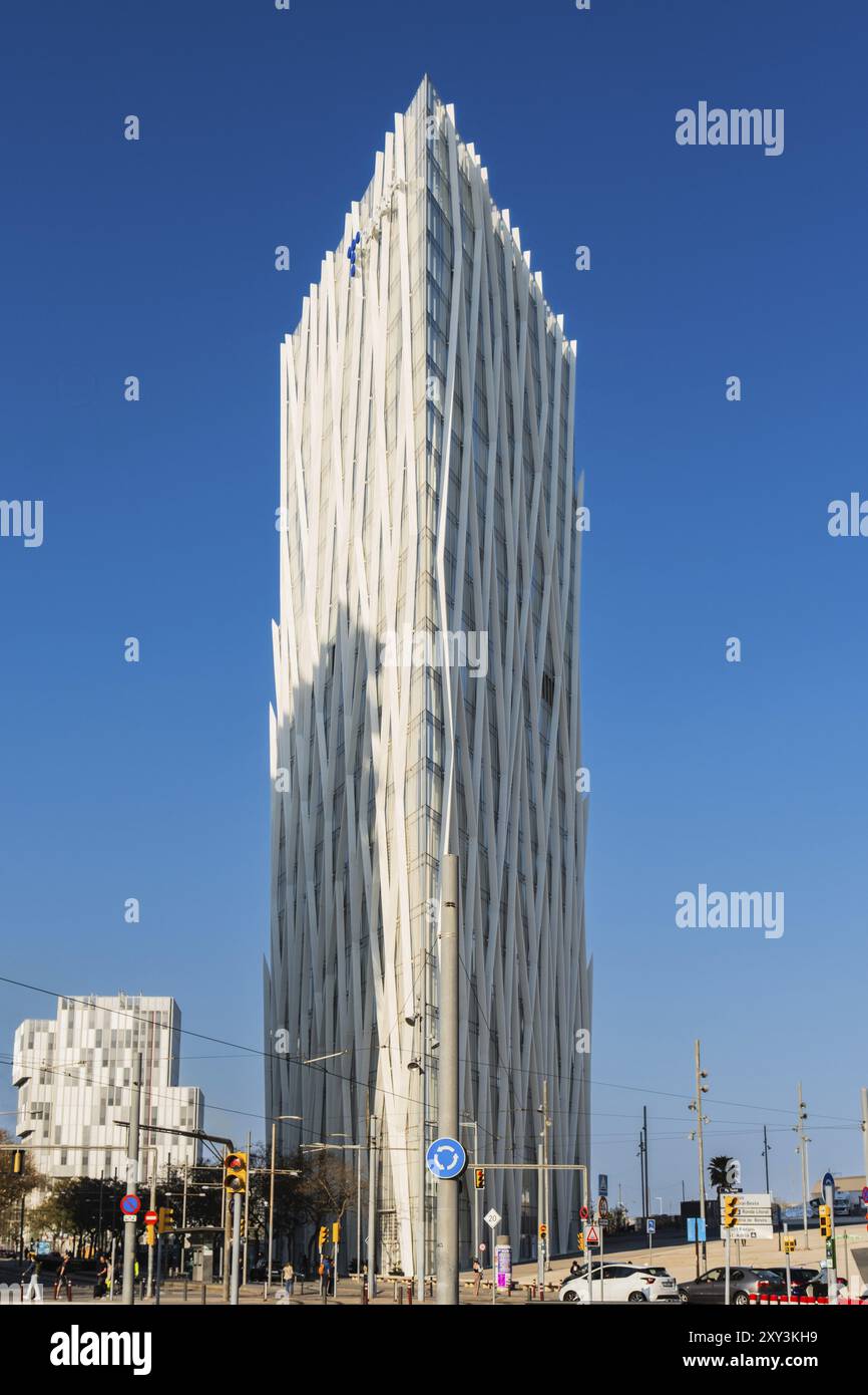 The Telefonica headquarters in the 22 district of Barcelona, Spain ...