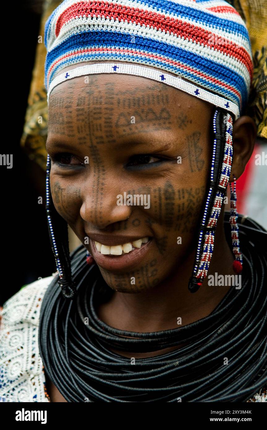 Fulani tribe woman tattoo hi-res stock photography and images - Alamy