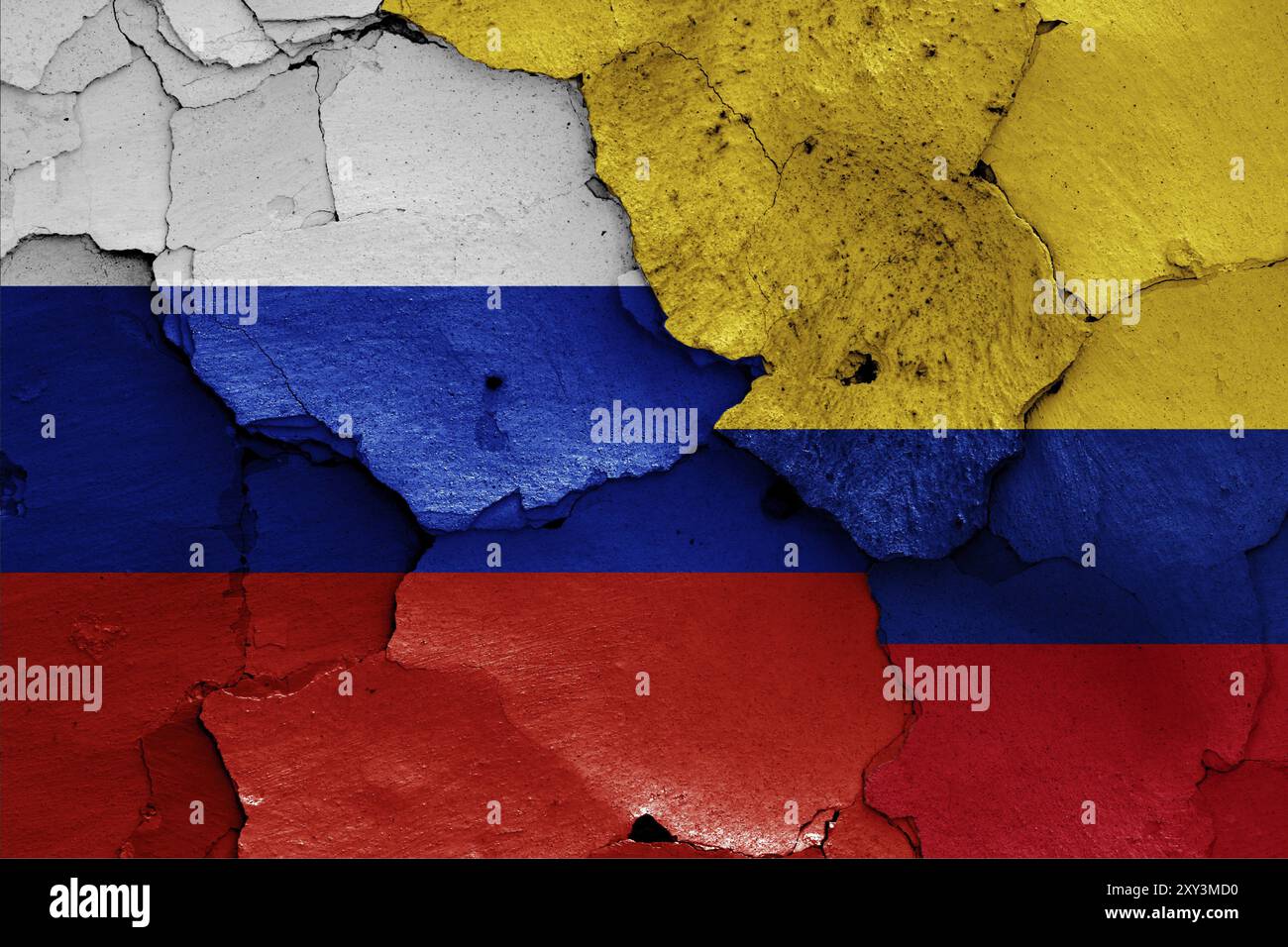 Flags of Russia and Colombia Stock Photo - Alamy