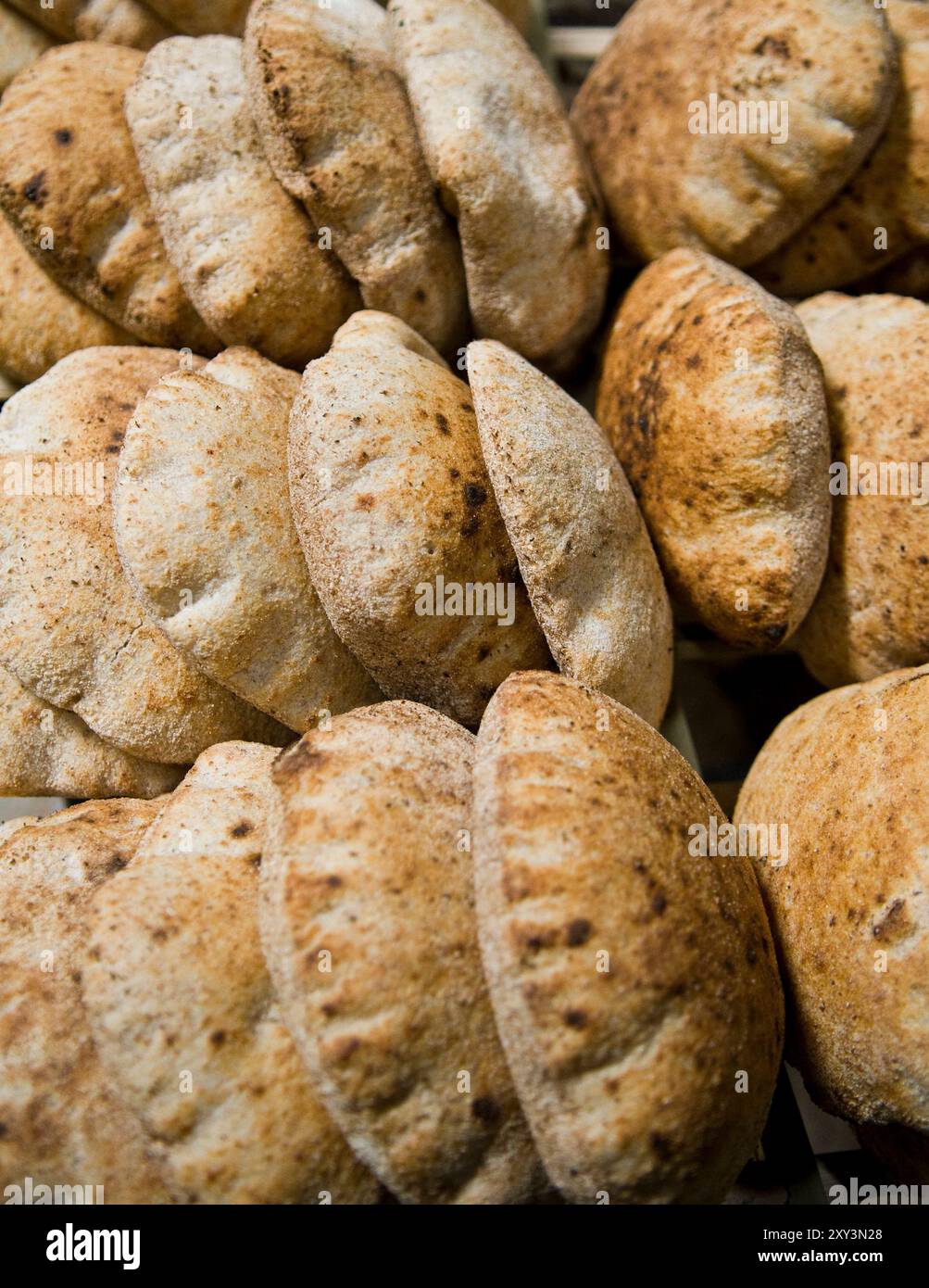 Egyptian pita bread bakery in Islamic Cairo, Cairo, Egypt Stock Photo ...