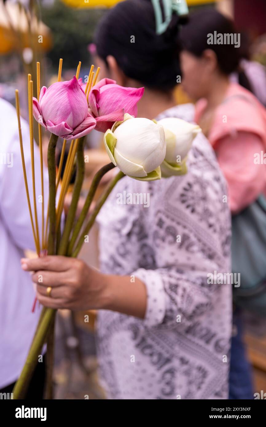 Visitors praying at Lok Ta Dombong Dek, Lok Ta Krohom Ko and Lokta ...
