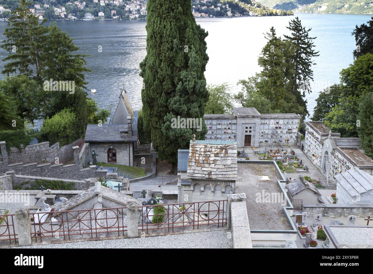 Italian cemetery on Lake Como Stock Photo - Alamy