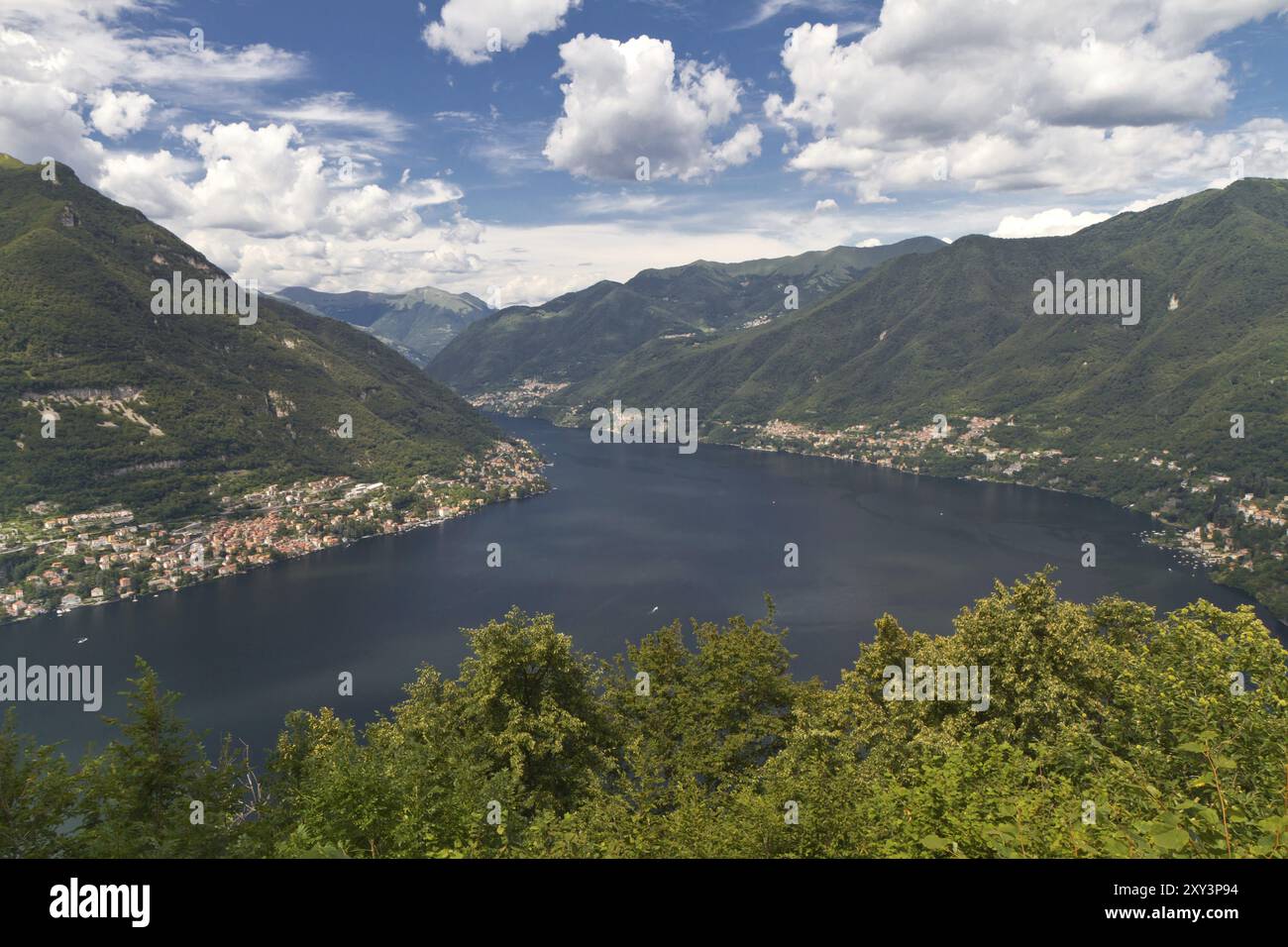 View of Lake Como, Italy, with the village of Moltrasio, Europe Stock ...
