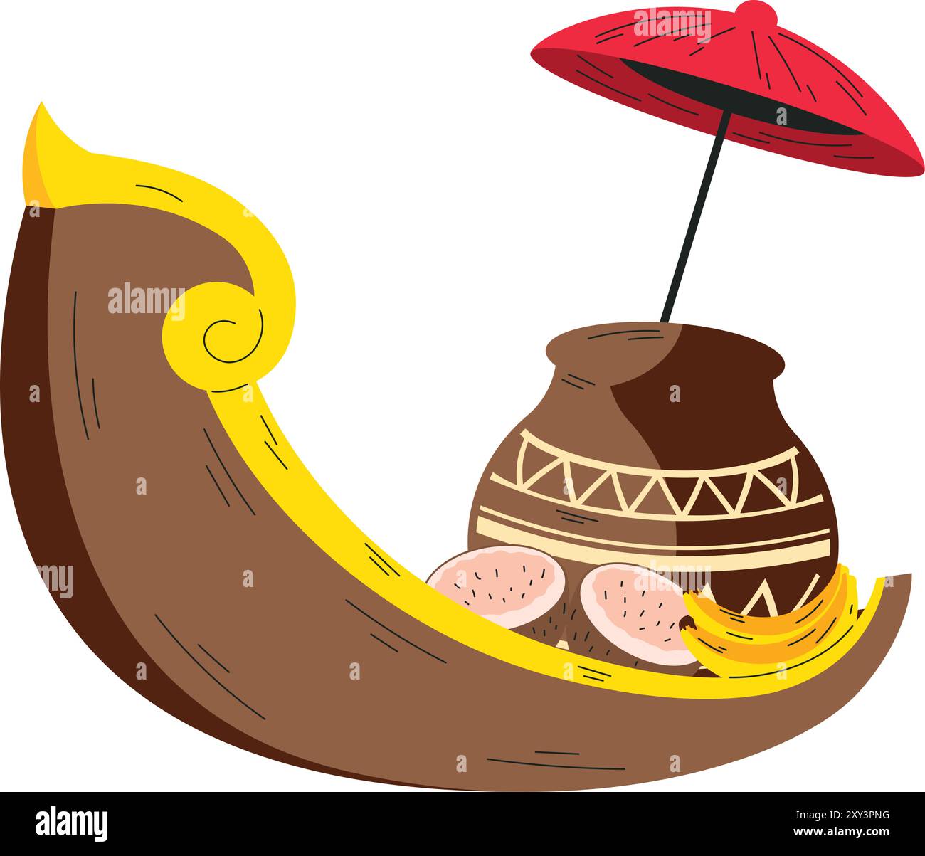 snake boat and kalash of south indian culture Stock Vector Image & Art ...