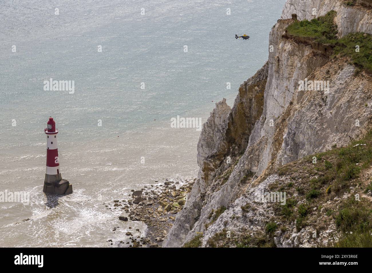 The Beachy Head Lighthouse and Cliff, near Eastbourne, East Sussex ...