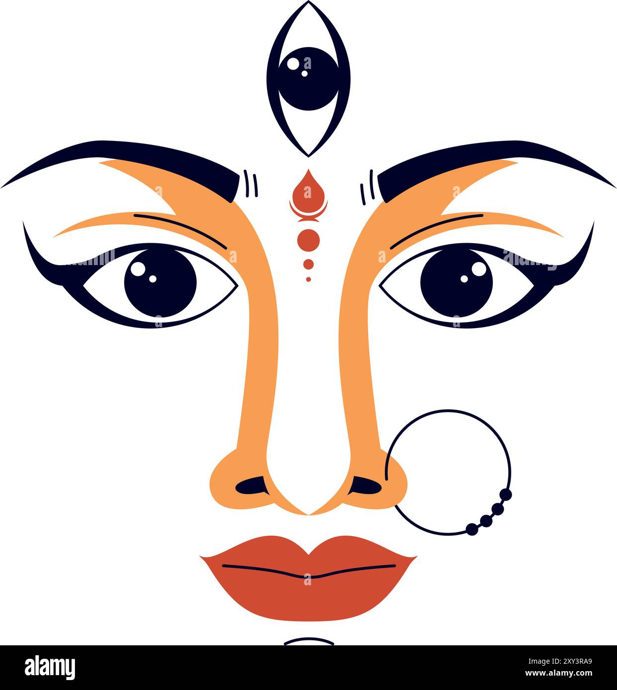goddess durga character face Stock Vector Image & Art - Alamy