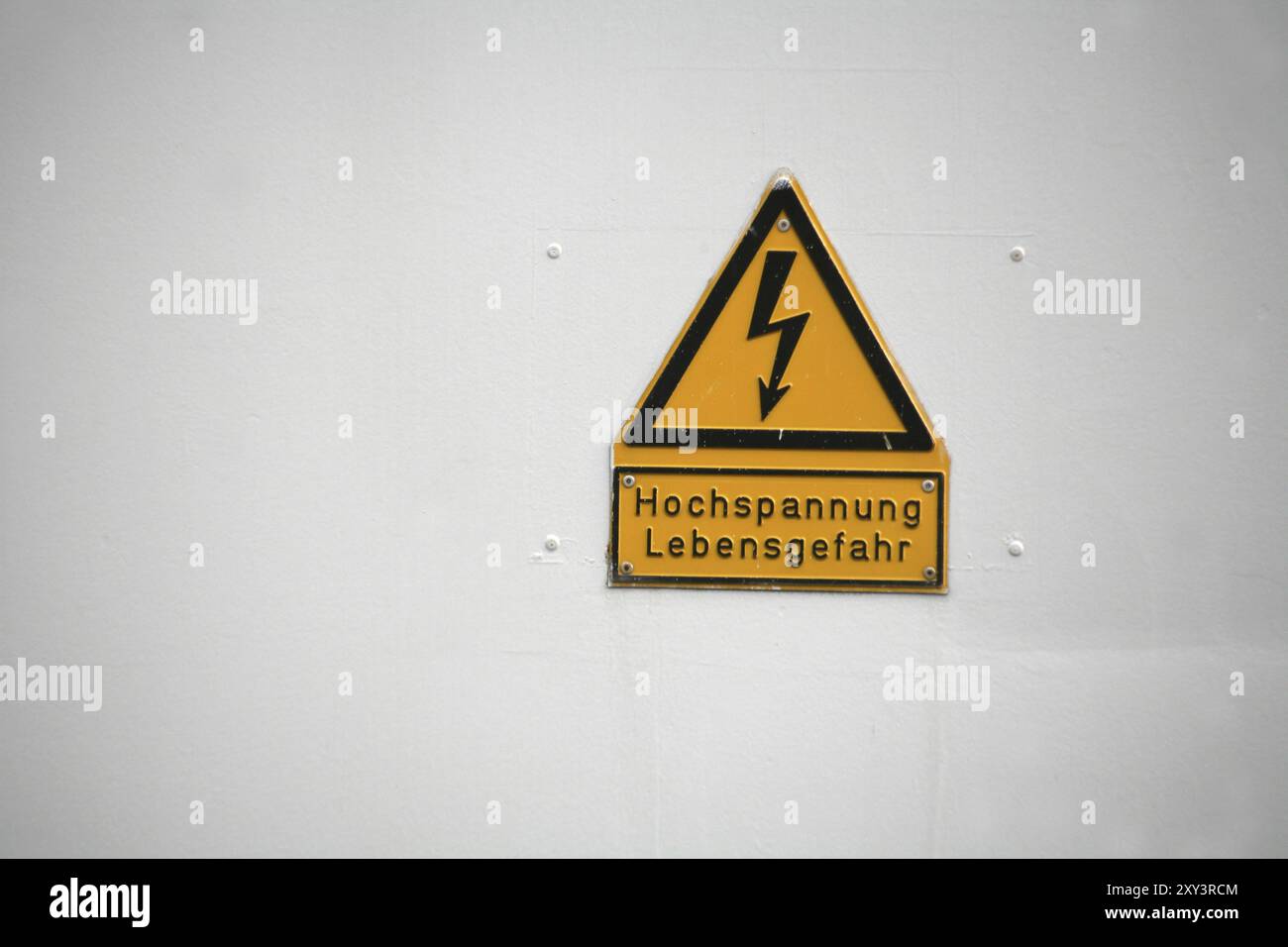 Sign on a power supply building Stock Photo - Alamy