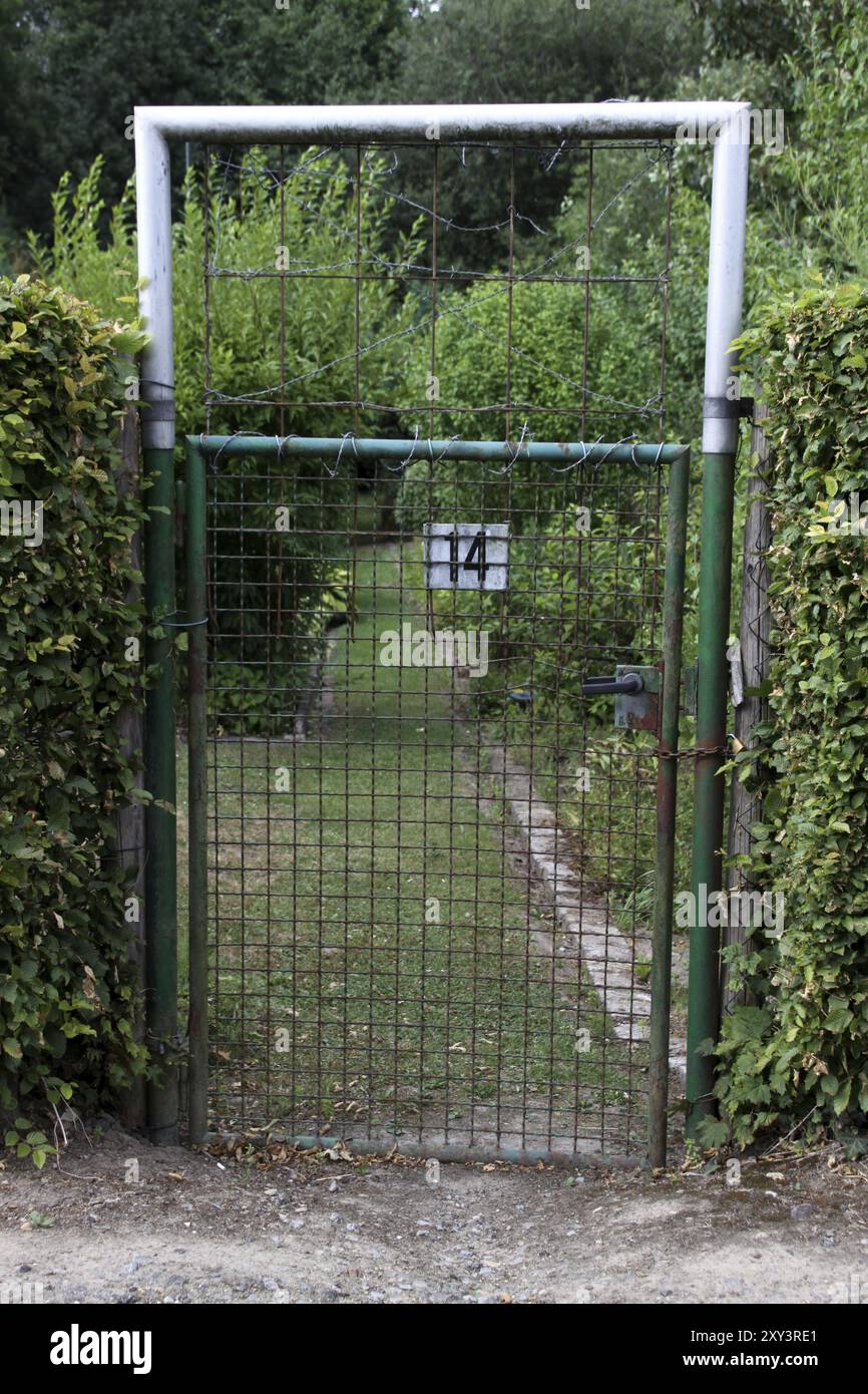 Gate to an allotment garden Stock Photo - Alamy