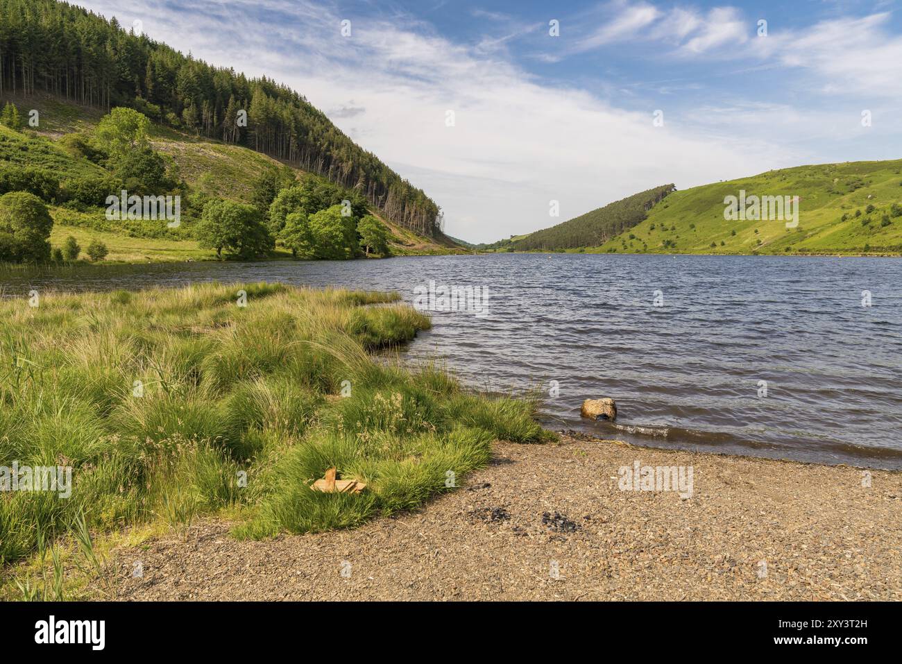View over Llyn Geirionydd near Llanwrst, Conwy, Clwyd, Wales, UK Stock ...