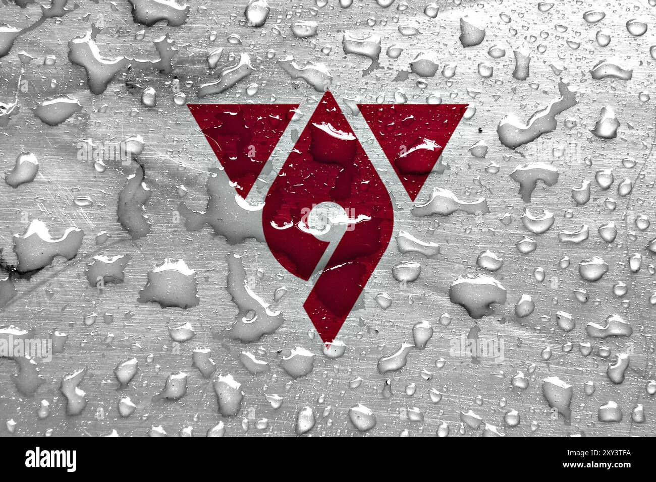 Flag of Hadano with rain drops Stock Photo - Alamy