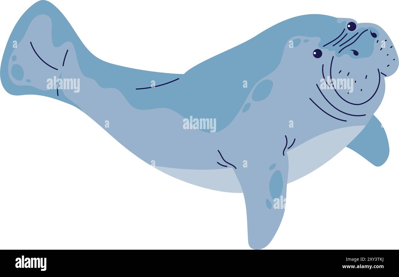 sea cow aquatic animal Stock Vector Image & Art - Alamy