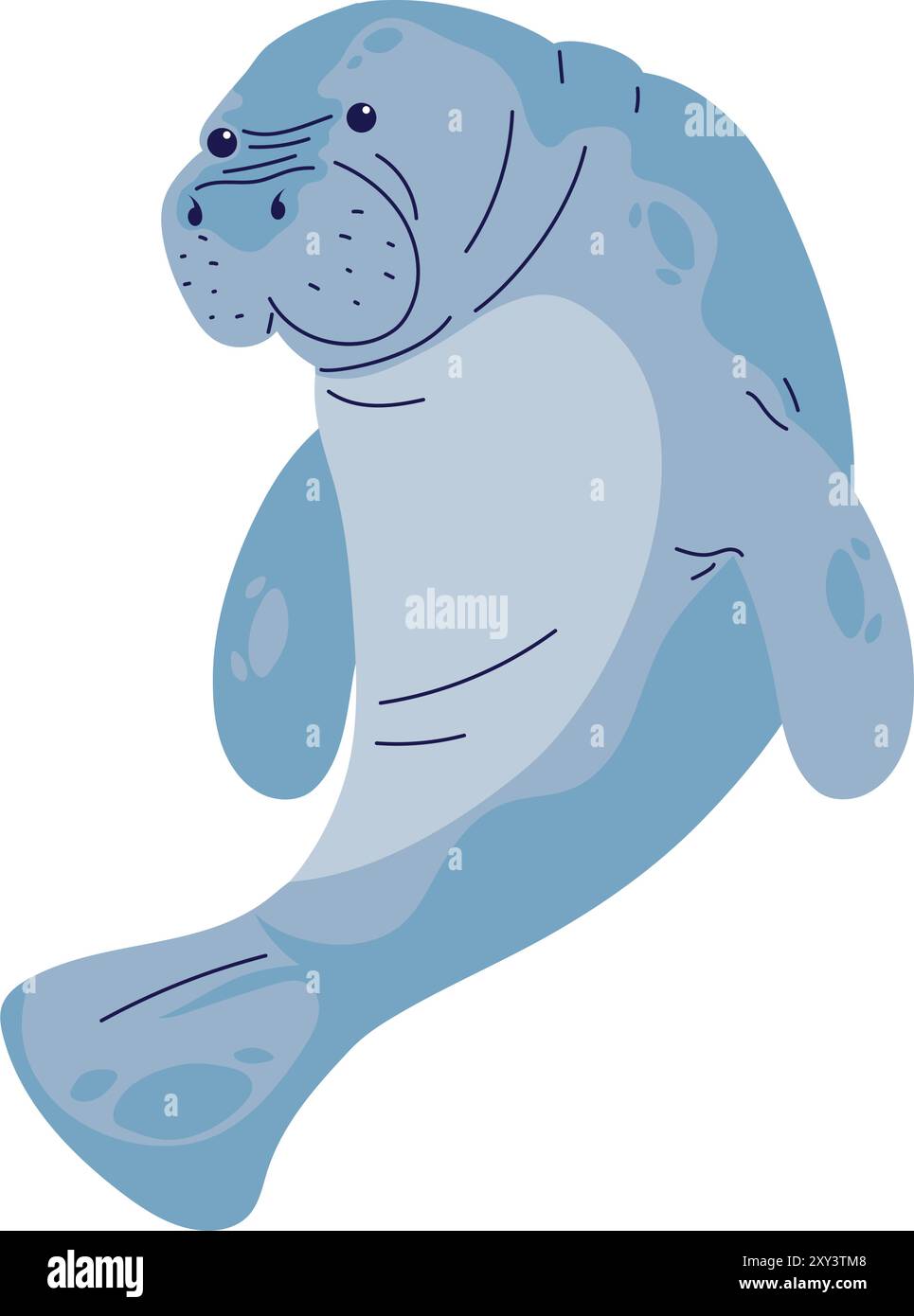 cute cartoon sea cow Stock Vector Image & Art - Alamy