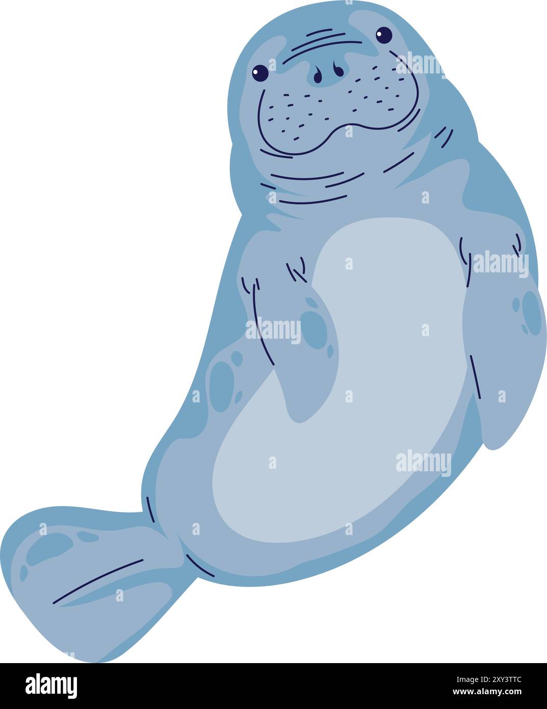 cute cartoon manatee Stock Vector Image & Art - Alamy