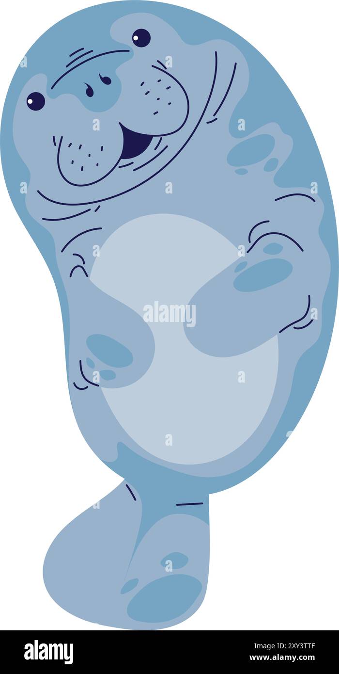 cute sea cow animal Stock Vector Image & Art - Alamy