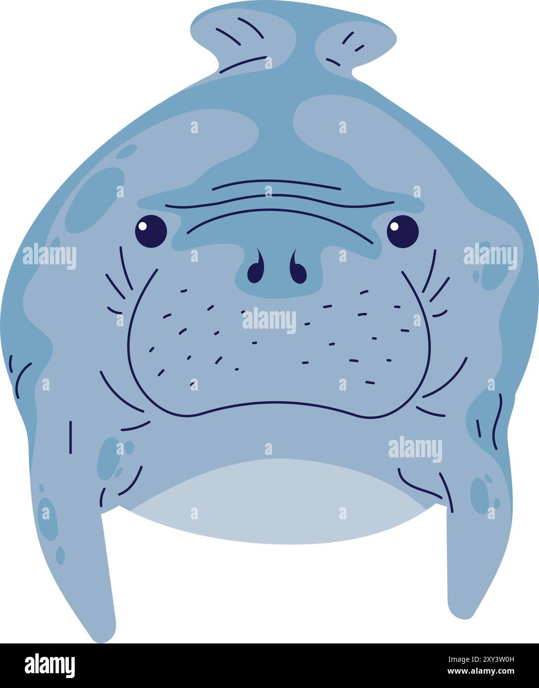 cute cartoon sea cow Stock Vector Image & Art - Alamy
