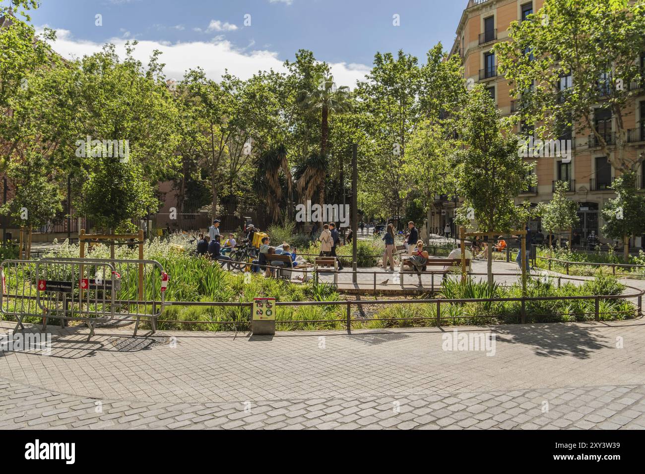 The Eixample superblock, car-free and pedestrianised area in the centre ...