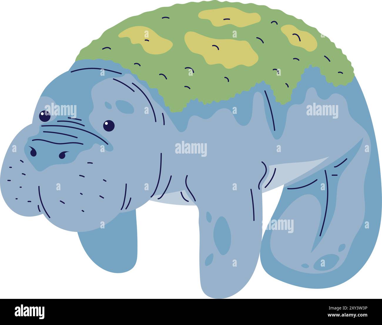 cute cartoon sea cow Stock Vector Image & Art - Alamy