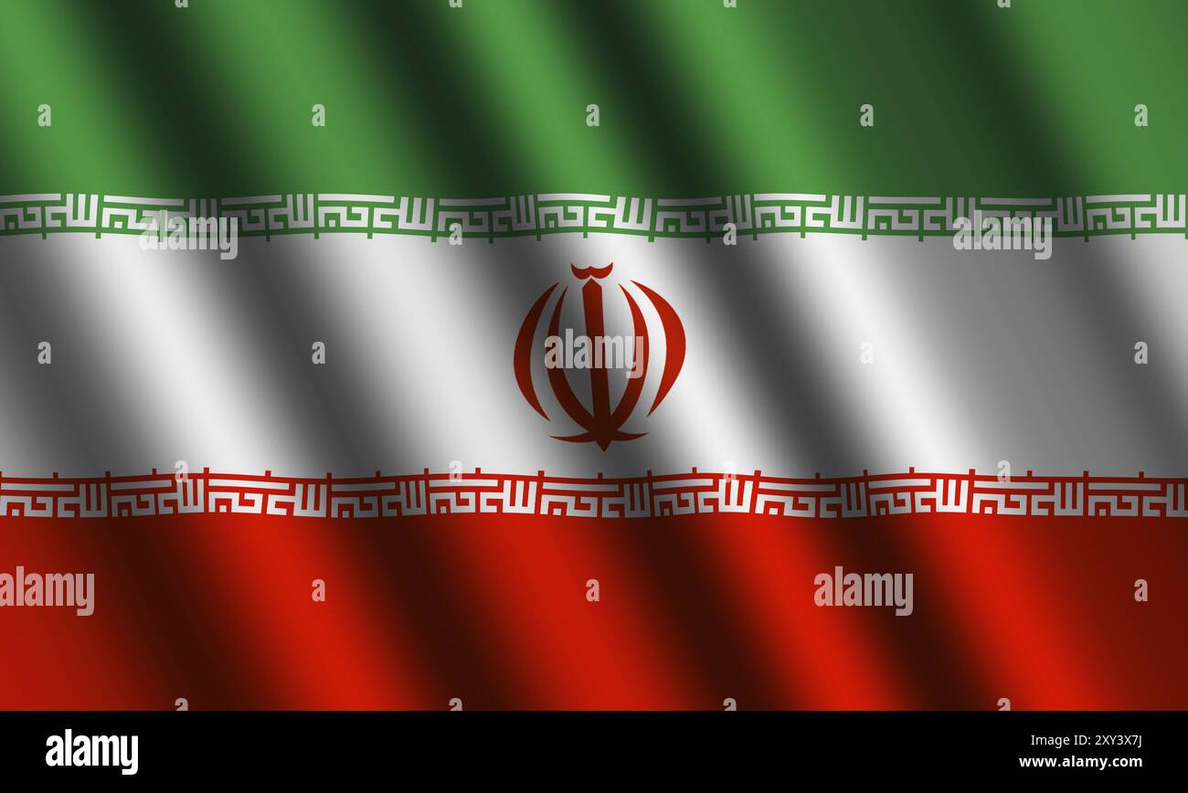 The Iranian flag flying in the wind Stock Photo - Alamy