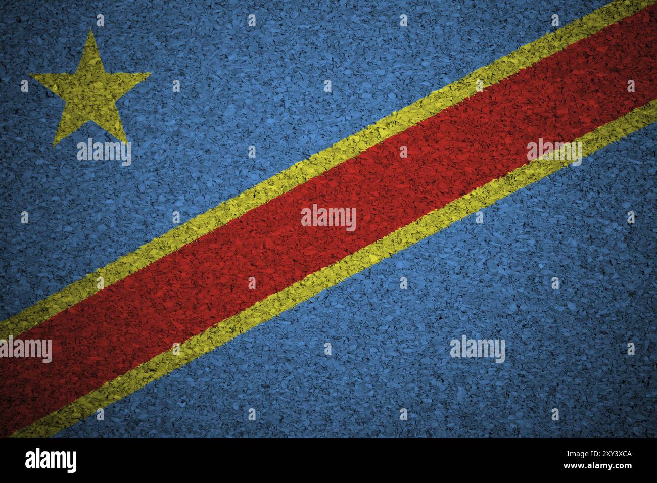 The Democratic Republic of the Congo flag painted on a cork board Stock ...