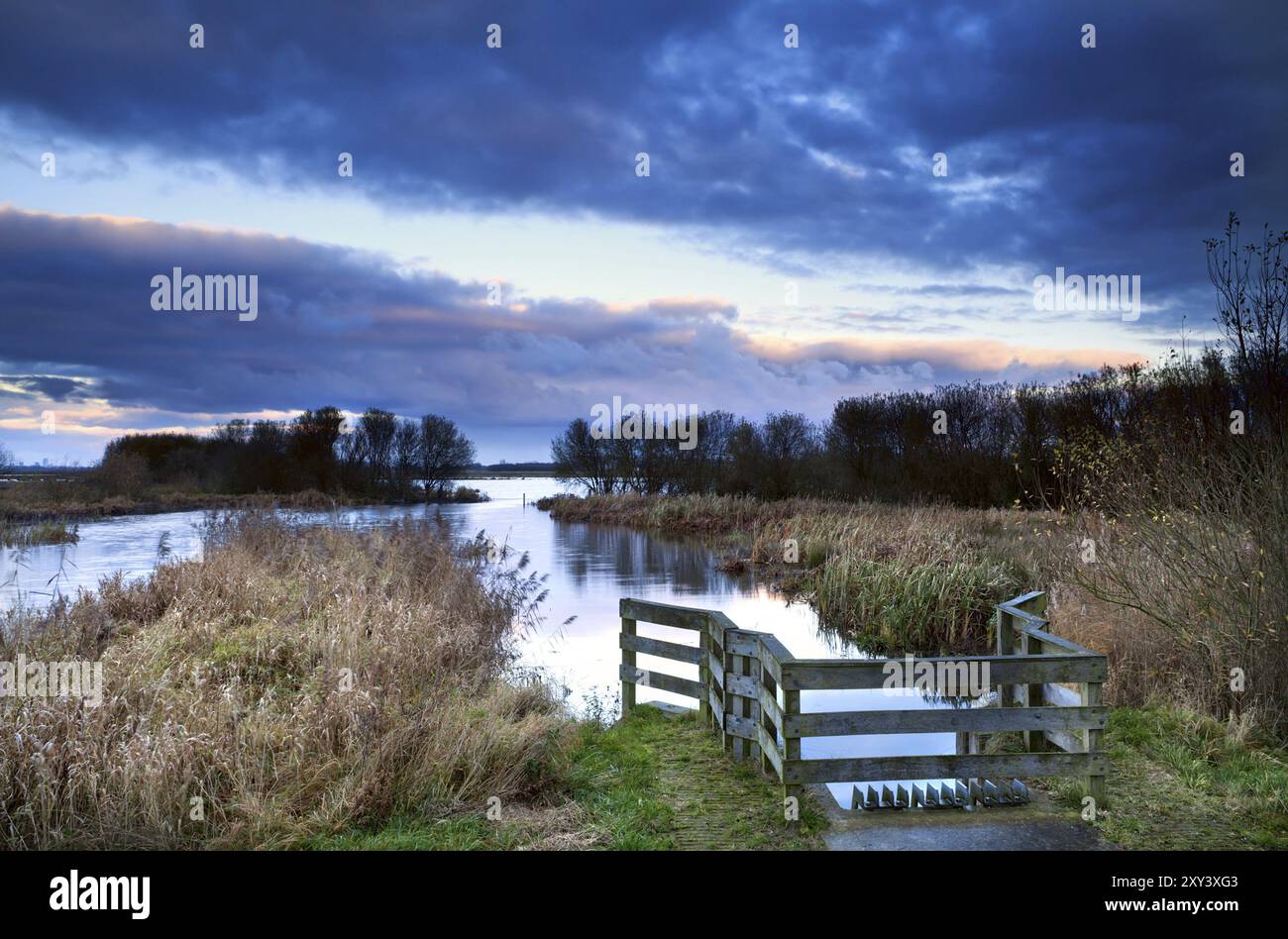 Wooden dike on river hi-res stock photography and images - Alamy