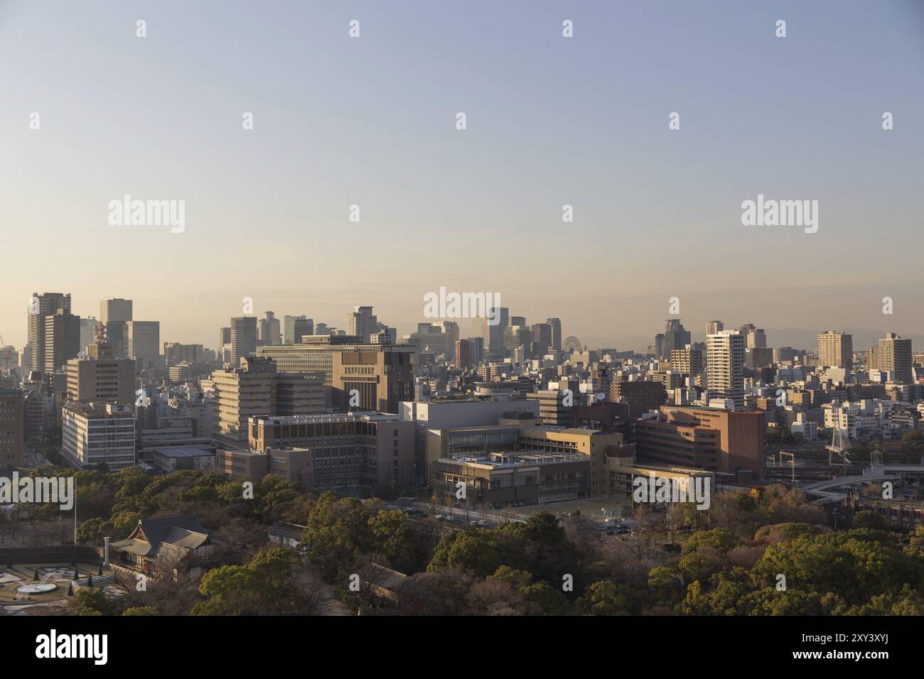 Osaka, Japan, December 10, 2014: Photograph of Osaka skyline taken from ...