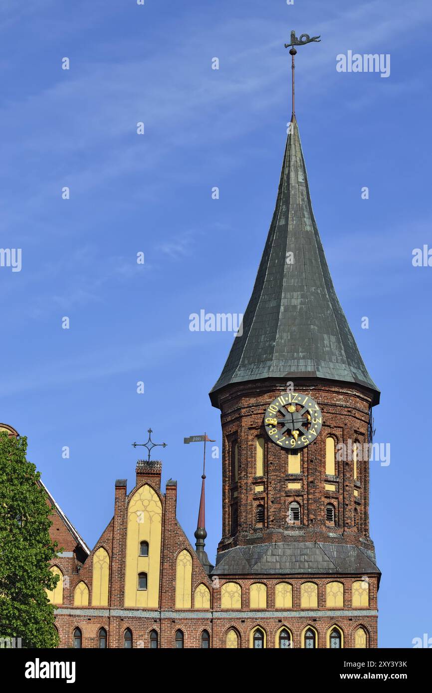 Tower of the Cathedral of Koenigsberg. Gothic 14th century. Symbol of ...