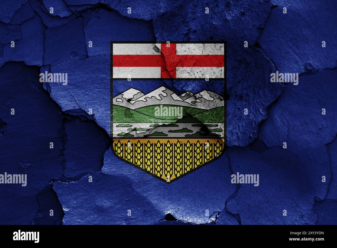 Flag of Alberta painted on cracked wall Stock Photo - Alamy