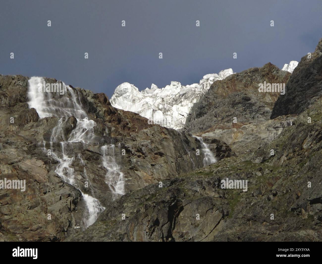 Glacier And Waterfall Stock Photo - Alamy