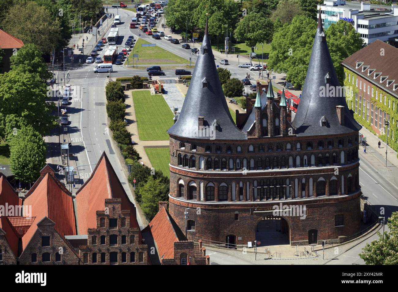 The Holsten Gate in Luebeck Stock Photo - Alamy