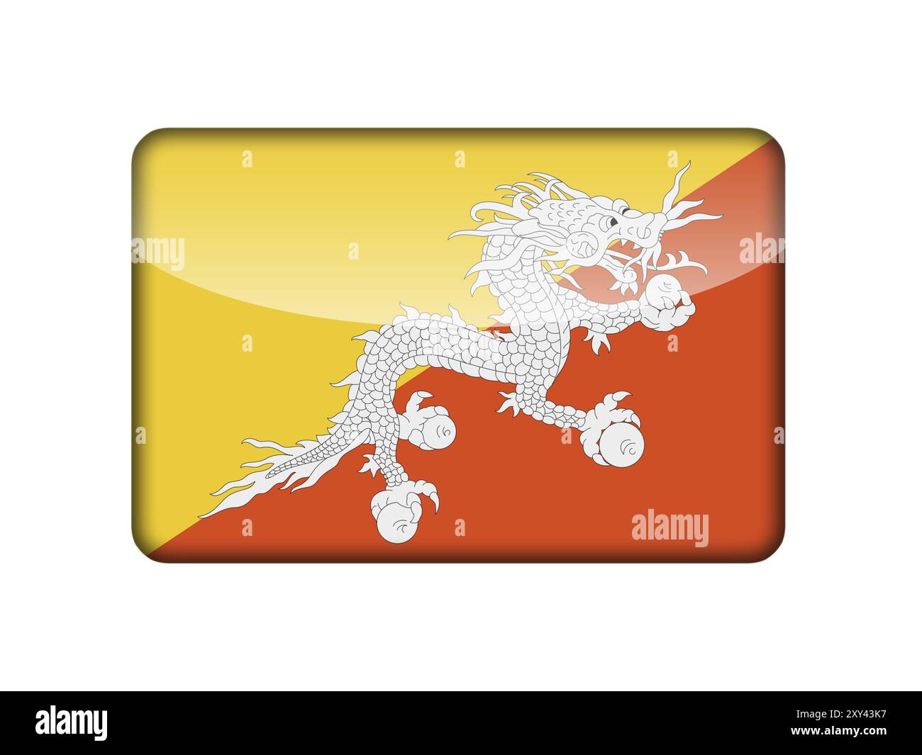 The Bhutanese flag in the form of a glossy icon Stock Photo - Alamy