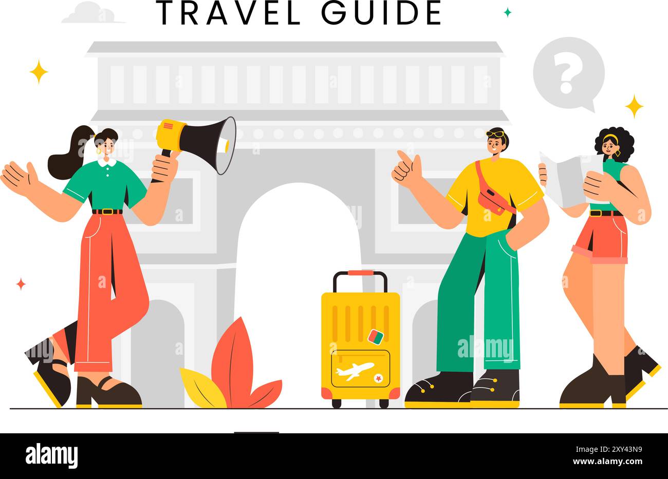 Travel Guide and Tour Vector Illustration Showing Interesting Places to ...