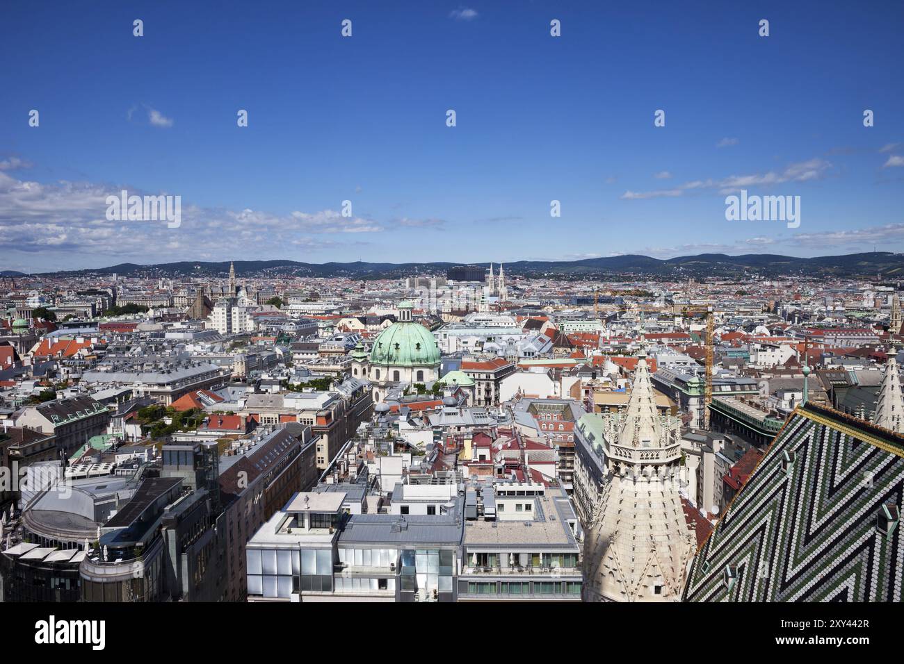 Vienna capital city cityscape in Austria, view from above over historic ...