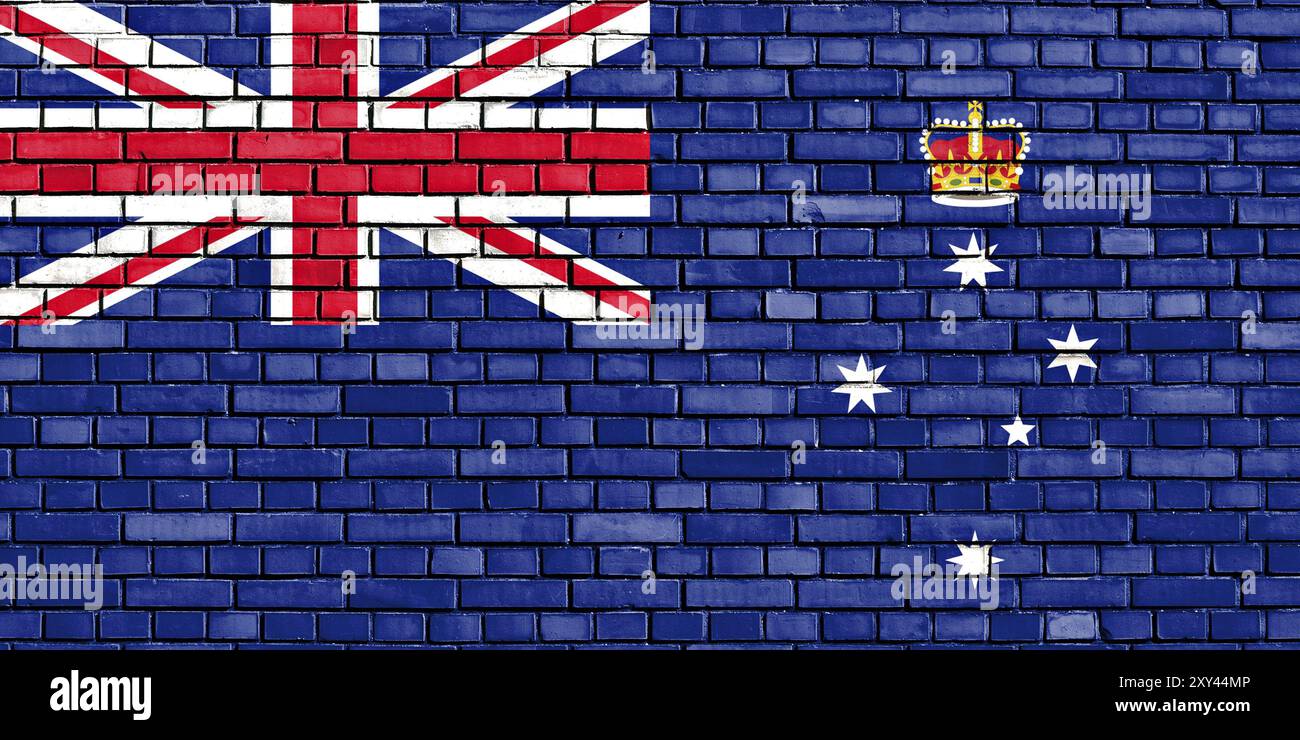 Flag of Victoria painted on brick wall Stock Photo - Alamy