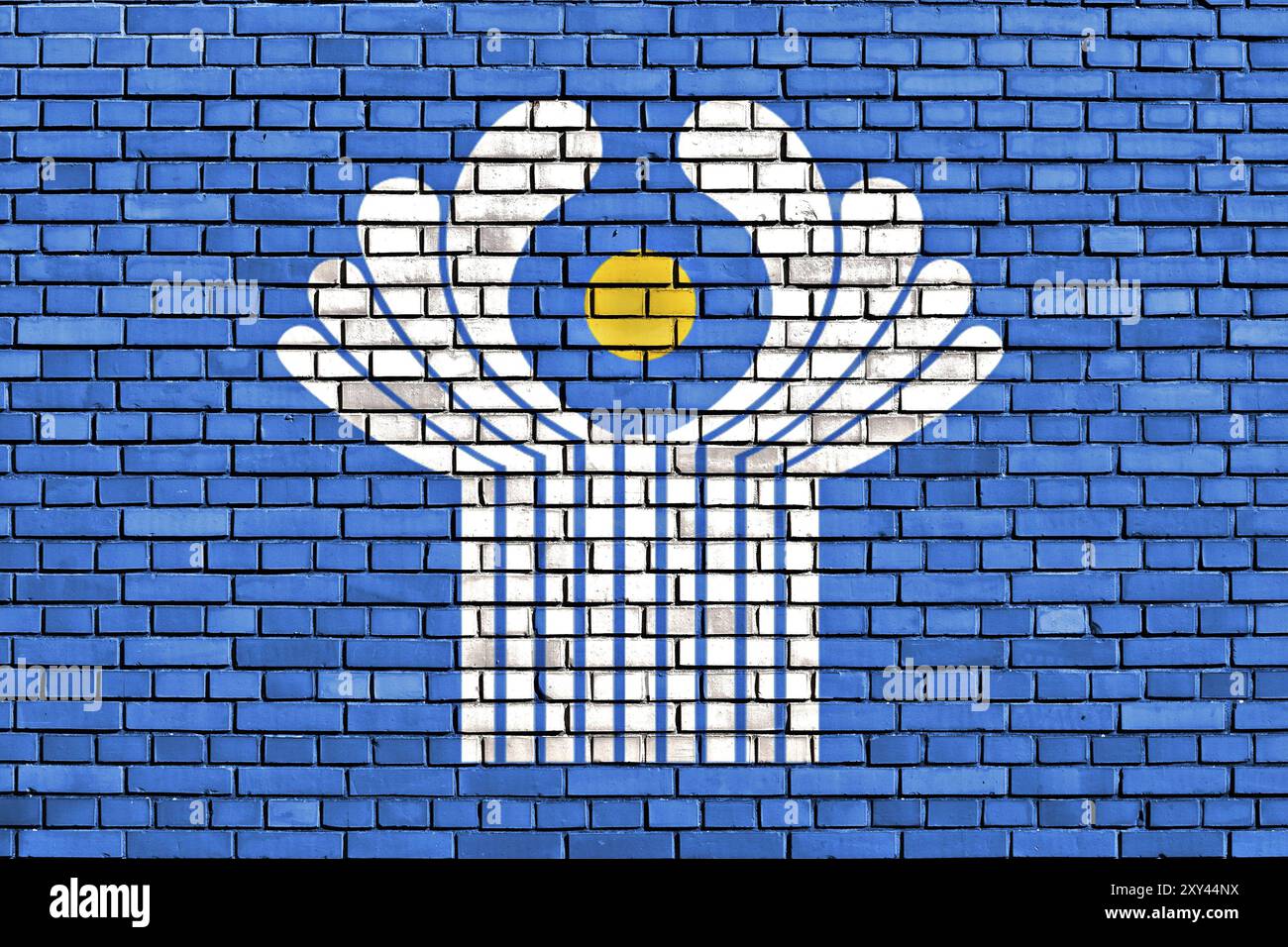 Flag of Commonwealth of Independent States painted on brick wall Stock ...