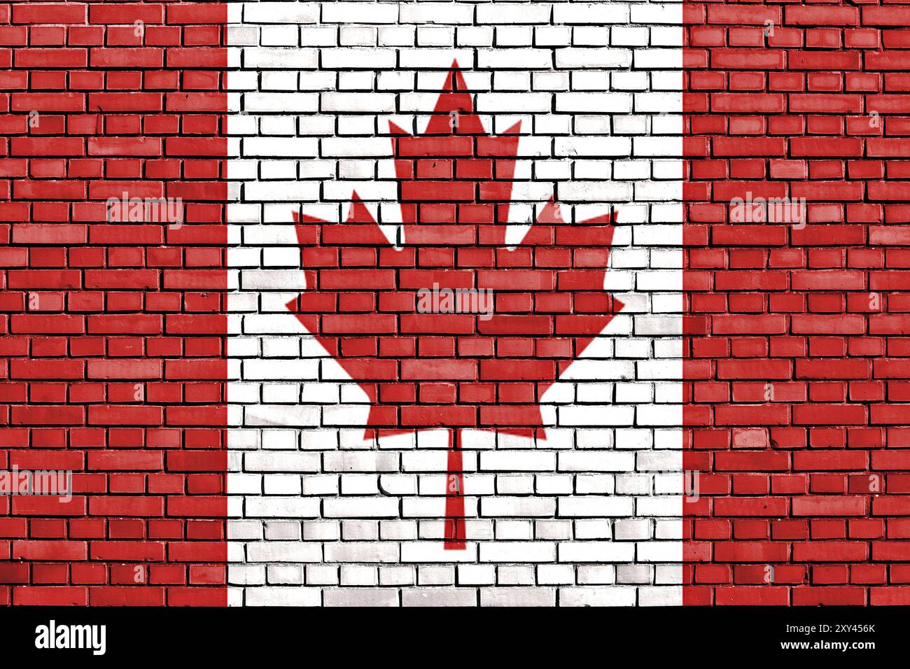 Flag of Canada painted on brick wall Stock Photo - Alamy