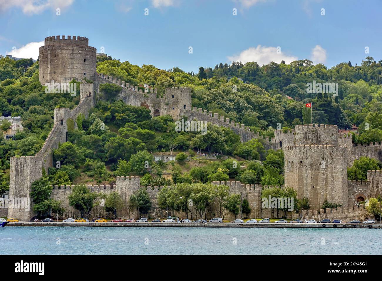 Ancient walls on the Bosphorus at the time of the Crusades in Istanbul ...