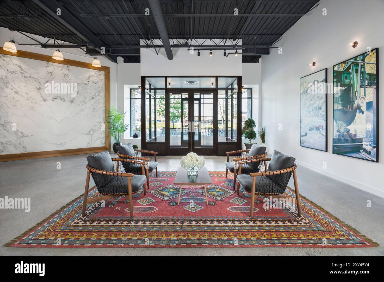 Seating area just inside front doors hi-res stock photography and ...