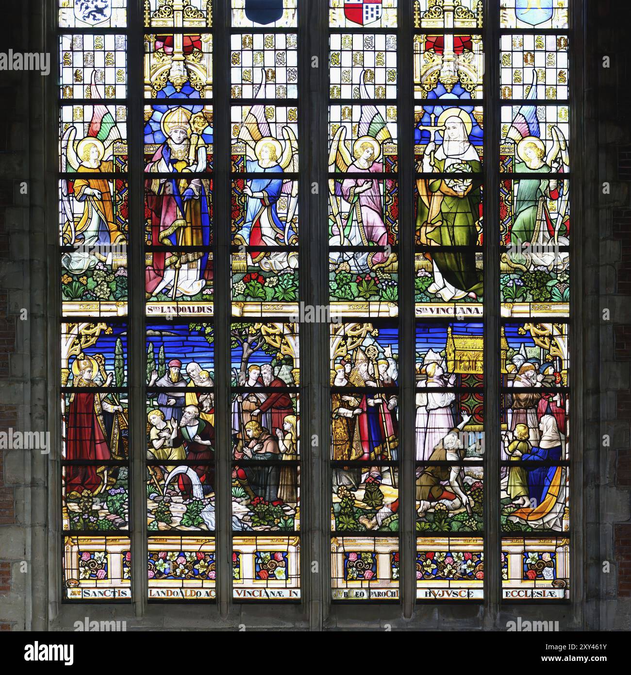 10th century Gothic St. Bavo Cathedral, Stained-Glass window, Ghent ...