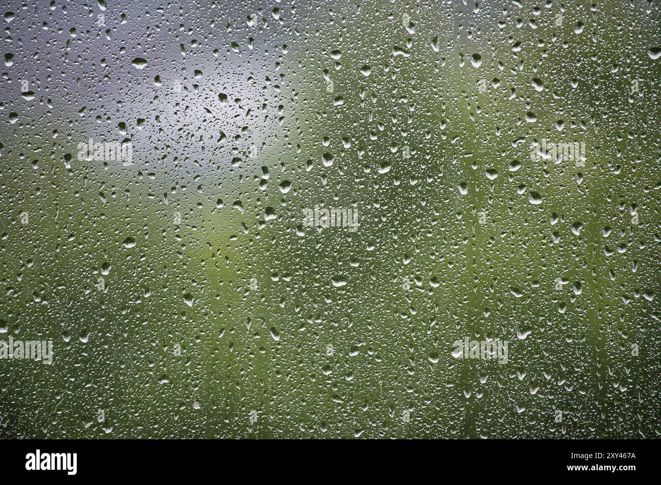Window with raindrops on it. The raindrops are small and scattered ...