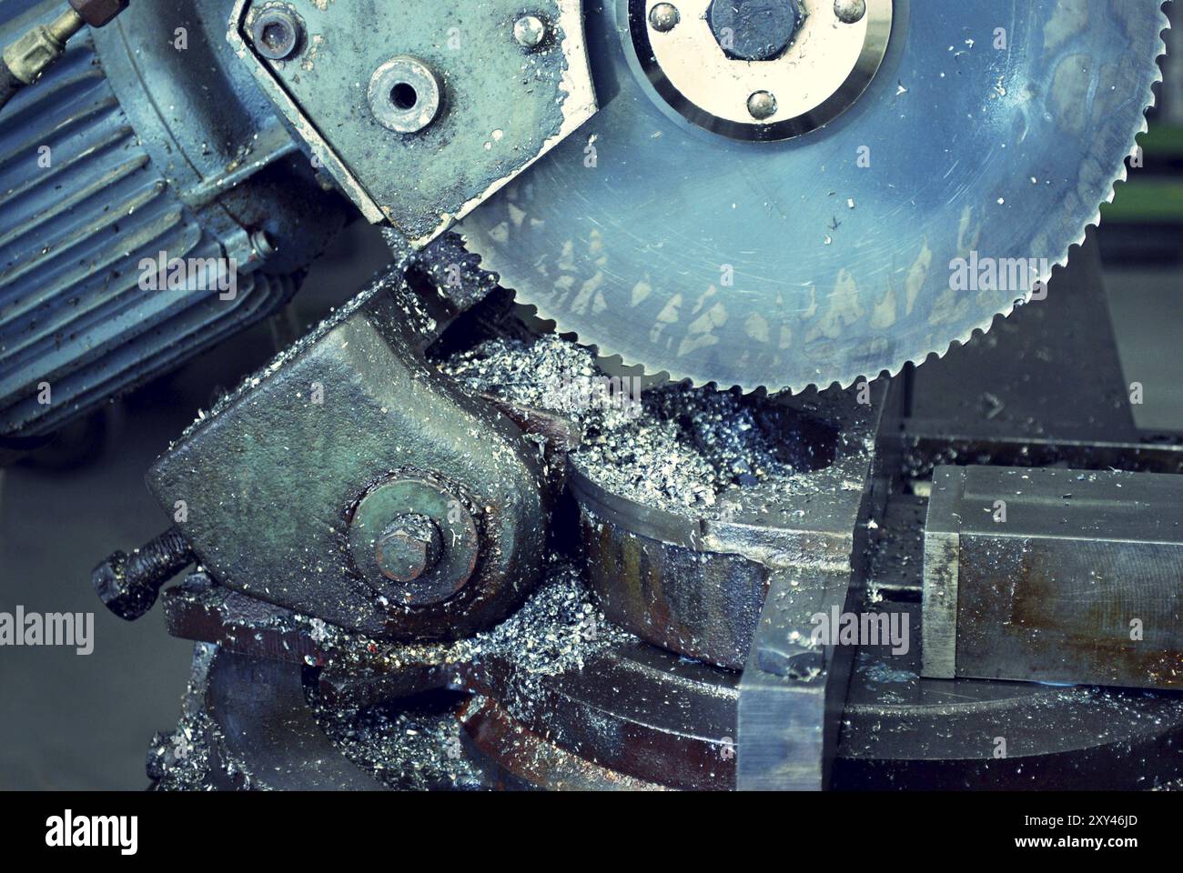 Old circular saw in a metal workshop Stock Photo - Alamy