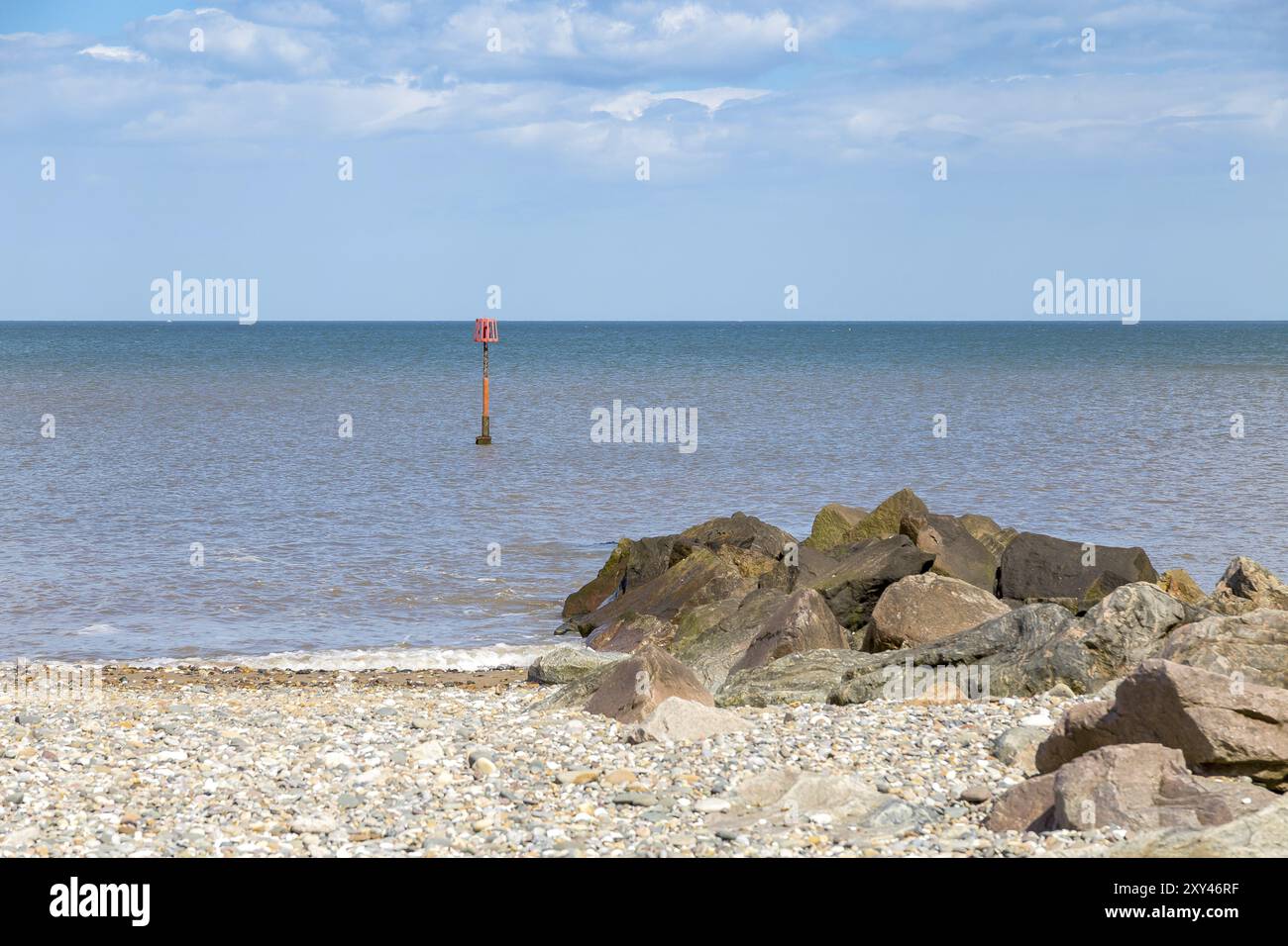 North Sea coast in Mappleton, East Riding of Yorkshire, England, UK ...
