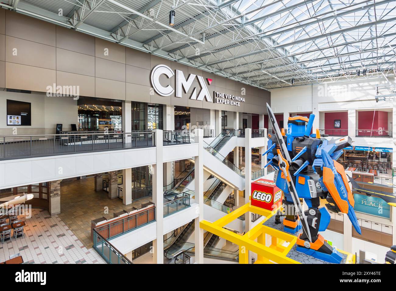 Mall entrance to multiplex movie theater Stock Photo - Alamy