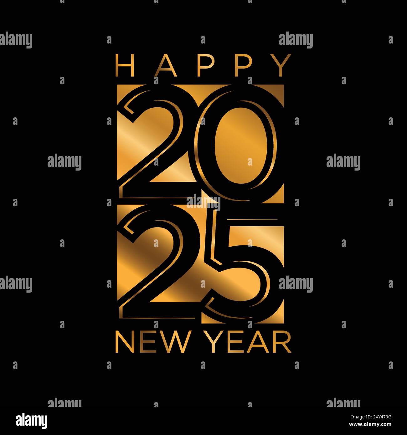 Number and letter Happy New Year 2025 element design. Vector ...