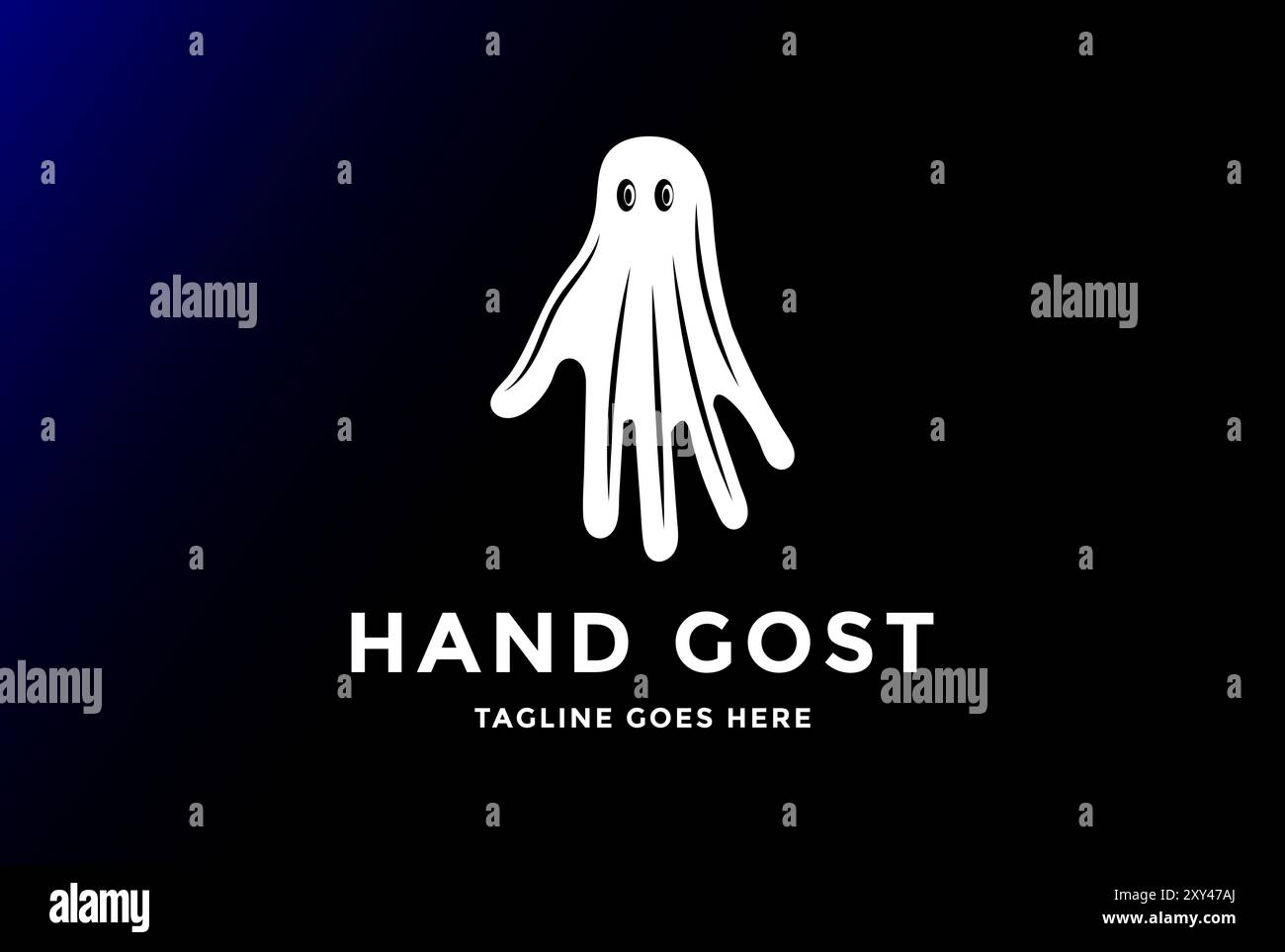 Simple Minimalist White Hand Ghost Logo Design Vector Stock Vector ...