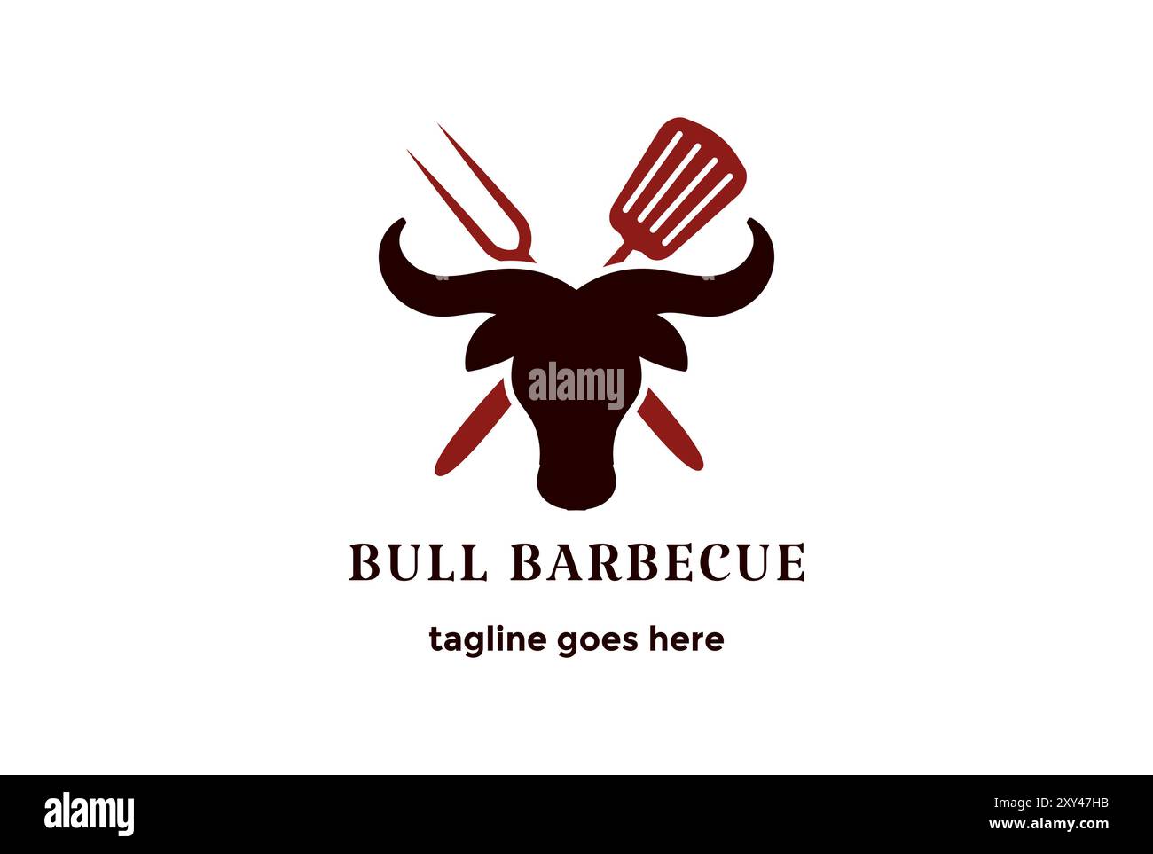 Longhorn Bison Bull Buffalo Cow Head with Crossed Fork and Spatula for ...