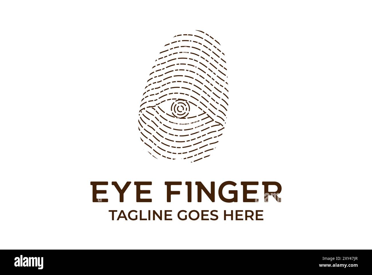 Retro Vintage Finger Print with Eye Camera Lens Vision Technology Logo ...
