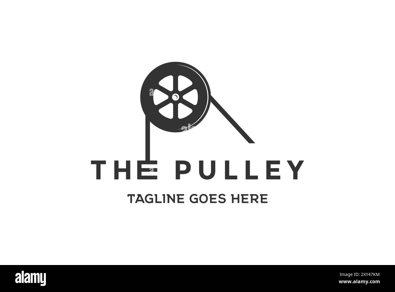 Vintage Retro Pulley for Heavy Industry or Export Import Logo Design ...