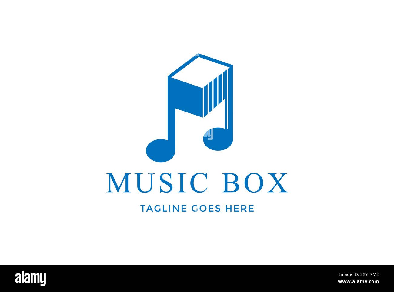 Simple Minimalist Music Key Note Box Cube Logo Design Vector Stock ...